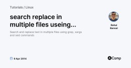 Search Replace In Multiple Files Useing Grep Xargs Sed RtCamp