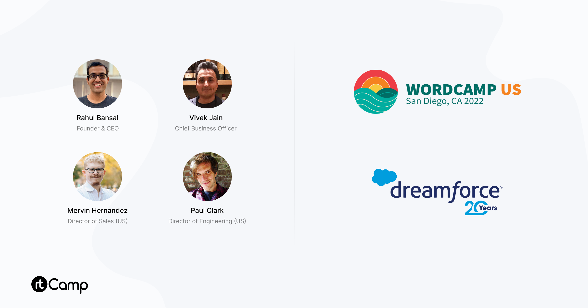 Let’s catch up at WordCamp US & Dreamforce 2022.